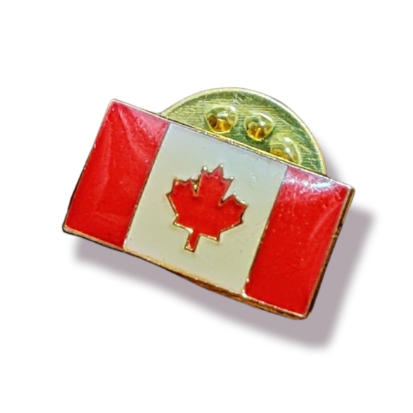 Vintage | Jewelry | Vintage Pcf Mini Canada Flag Gold Lapel Enamel Pin ...
